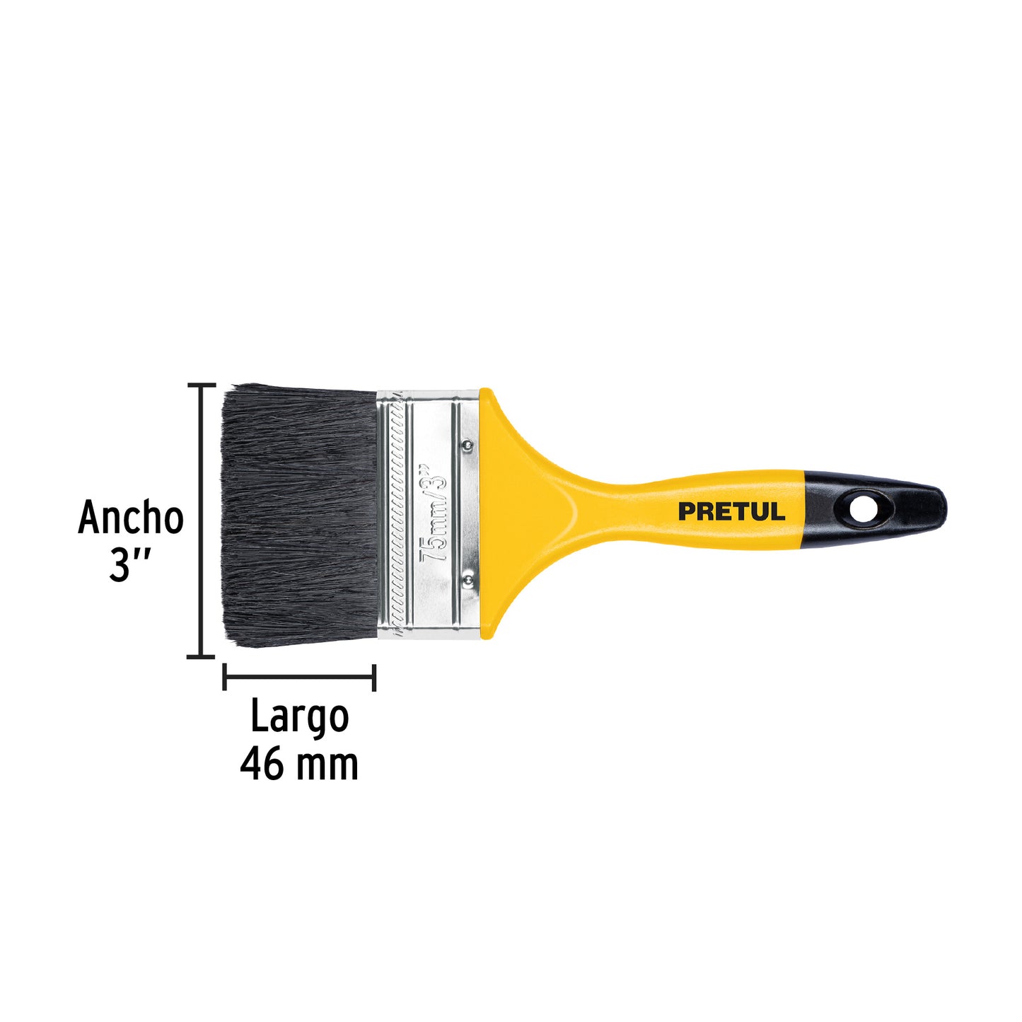 BRP-3 Brocha con mango de plástico, 3", Pretul – Eltaller Labs